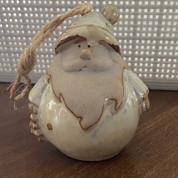 Holiday | Vintage Glazed Ceramic Roly Poly Santa Claus Ornament | Poshmark